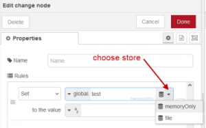 Storing Data in Node-Red Variables